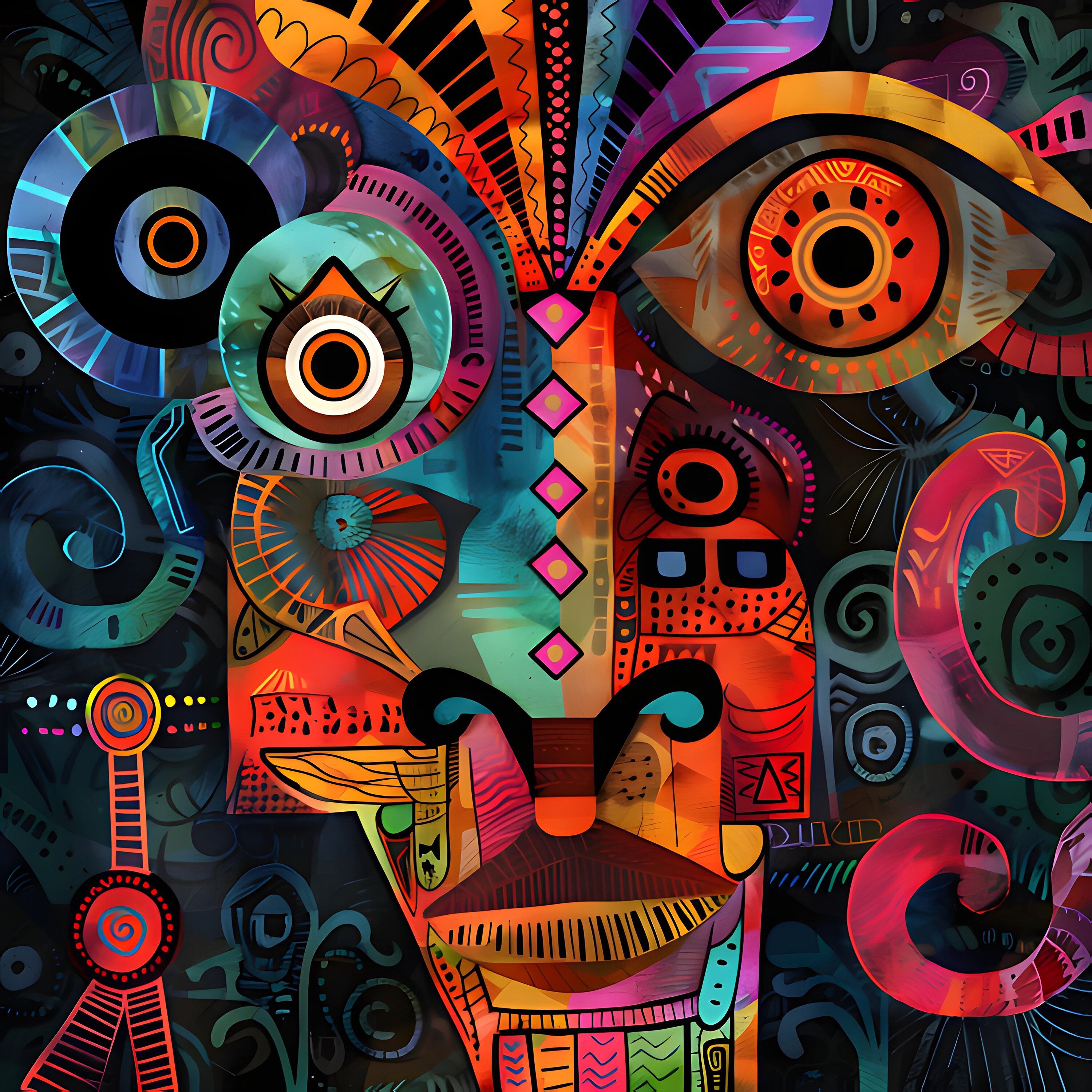 Set of 5 in 5K Primitive Inspiration: Abstract Digital Art With ...