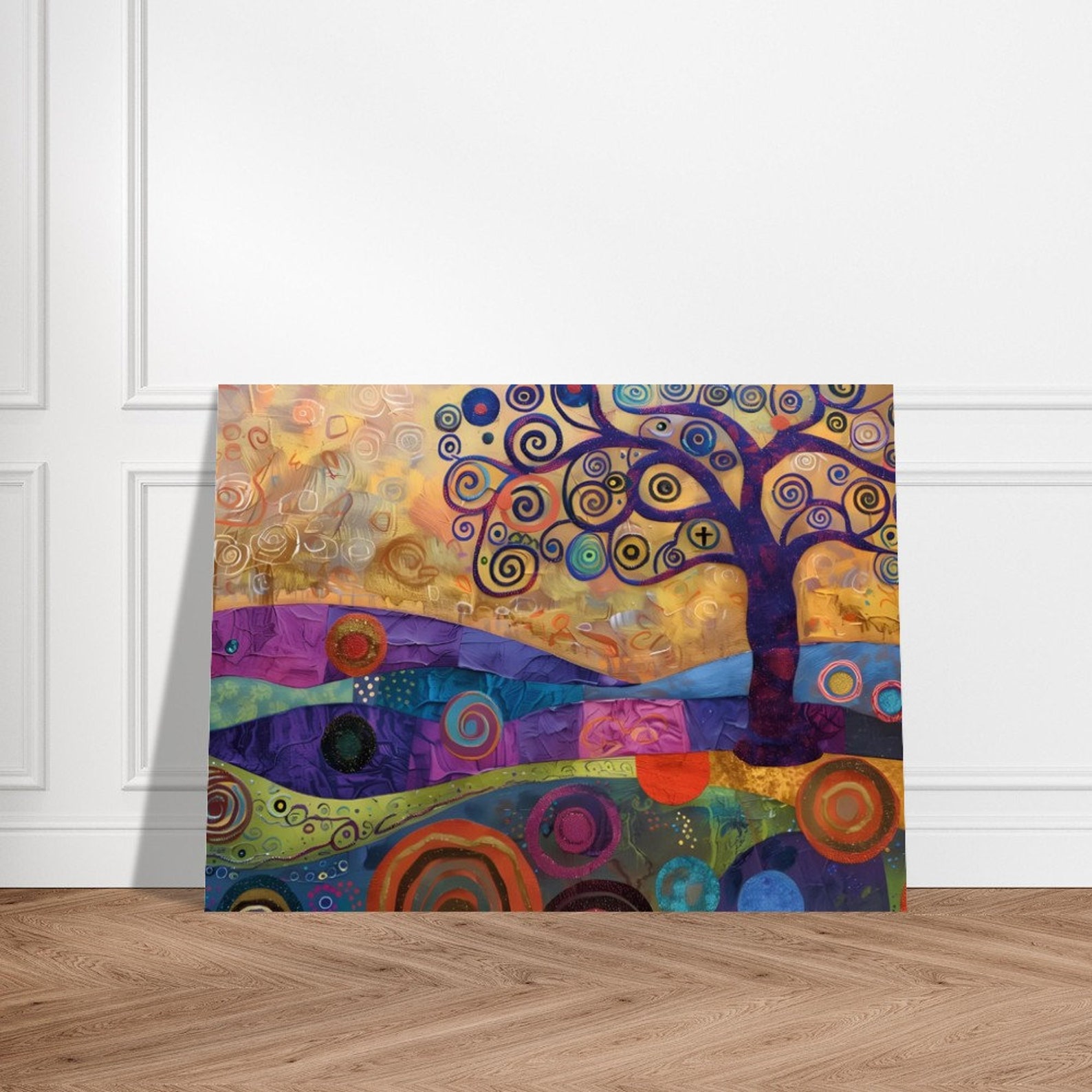 Klimt Design Print, Zen Woven Art Style, Nature Landscape Design, Art ...