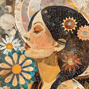Beautiful Mosaic Portraits in 5K! Set of 5 Vertical Prints. Print on ...