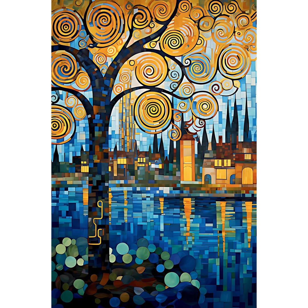 Incredible Gustav Klimt Inspired Landscapes in 5K! Set of 5. Print on ...