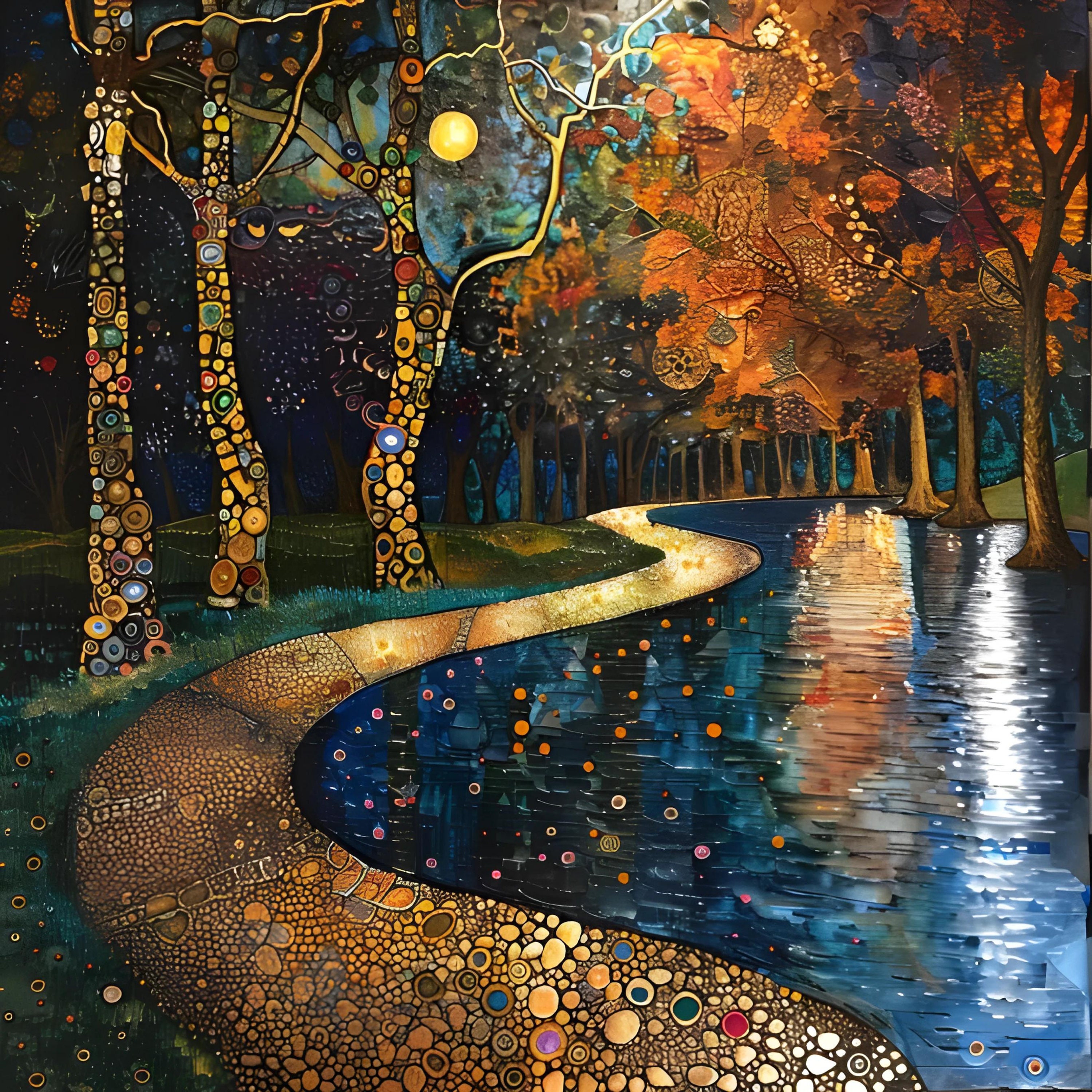 Incredible Gustav Klimt Inspired Landscapes in 5K Set of 5. Print on ...