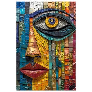 Exclusive Print, Mosaic Portrait Design, Colorful and Detailed ...