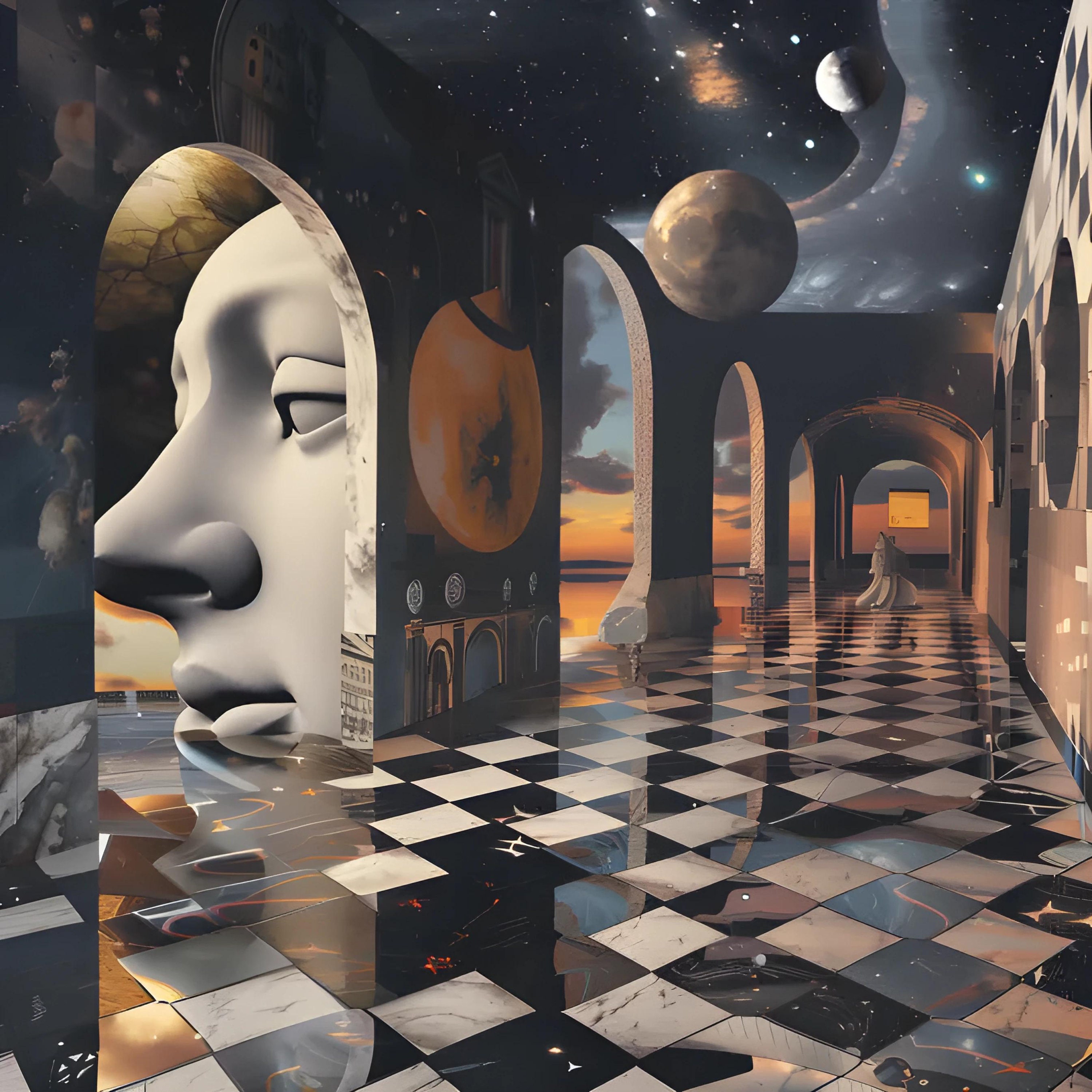 Set of 5 in 5K Surreal Digital Art Scenes With Unconventional Items and ...