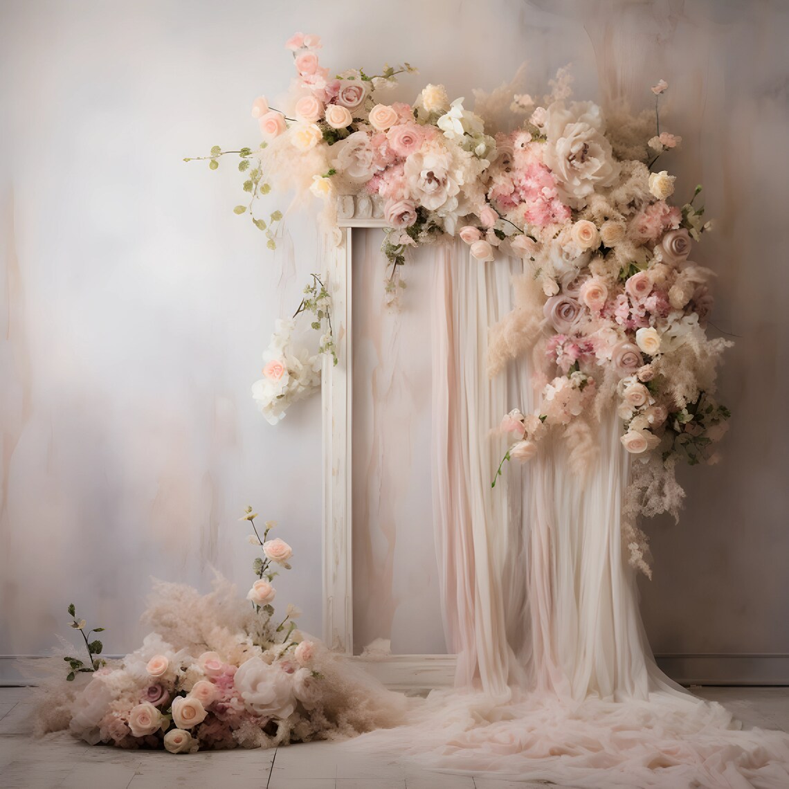 Exquisite Maternity and Newborn Soft, Floral, Pastel Digital Backdrops ...