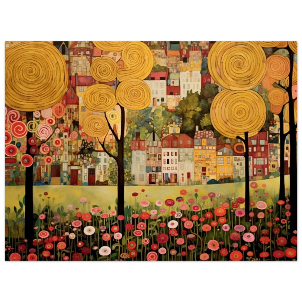 Vintage Garden Gustav Klimt Flower Garden Print Wall Art - Etsy