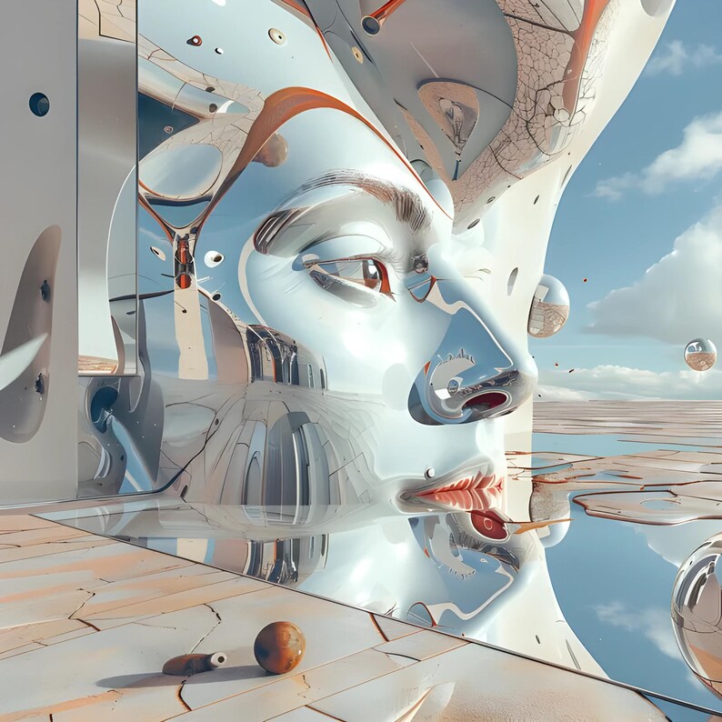 Set of 5 in 5K Surreal Digital Art Scenes With Unconventional Items and ...