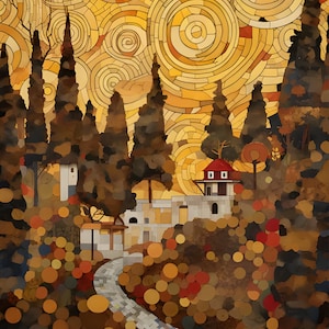 Incredible Gustav Klimt Inspired Landscapes in 5K! Set of 5. Print on ...