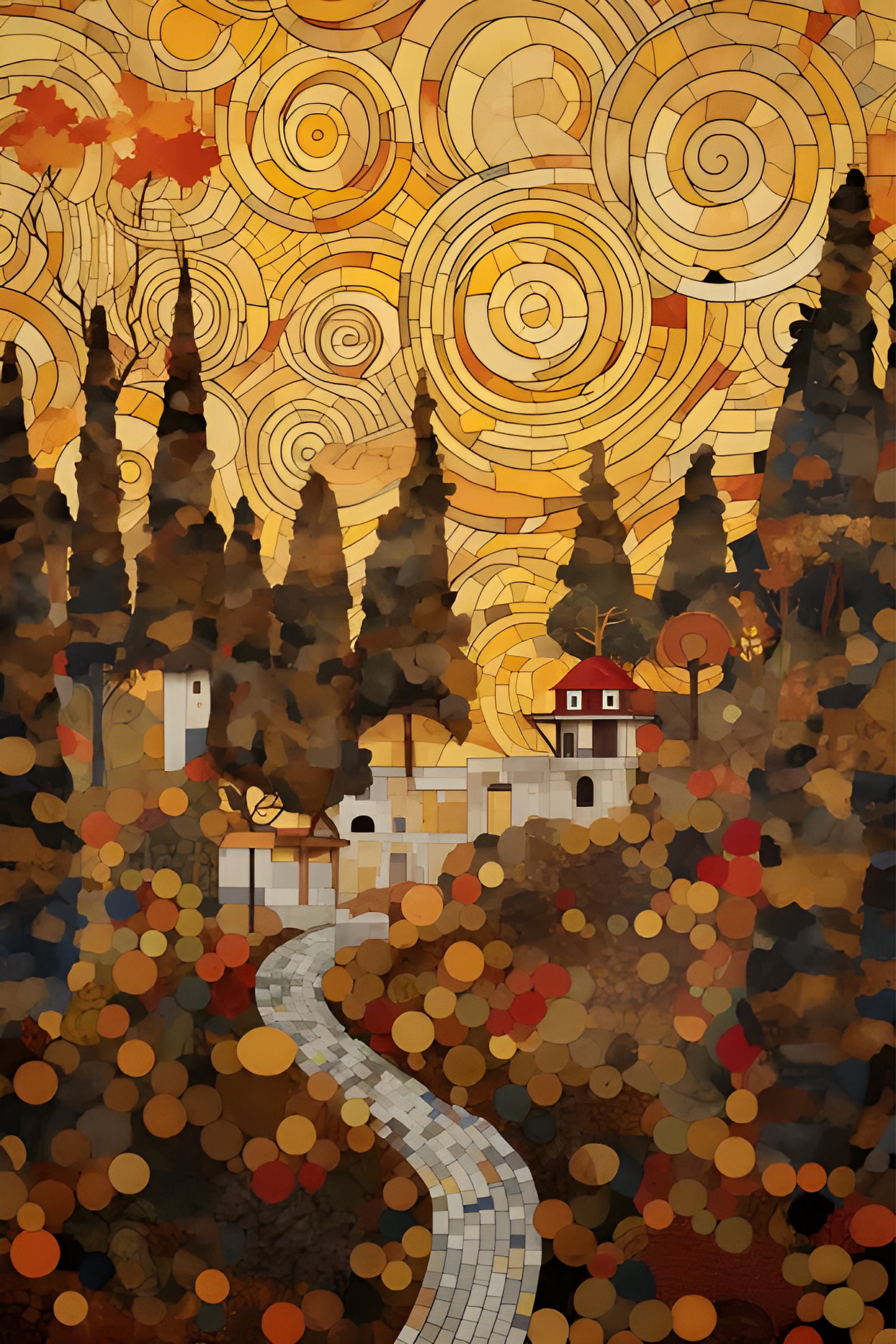 Incredible Gustav Klimt Inspired Landscapes in 5K Set of 5. Print on ...