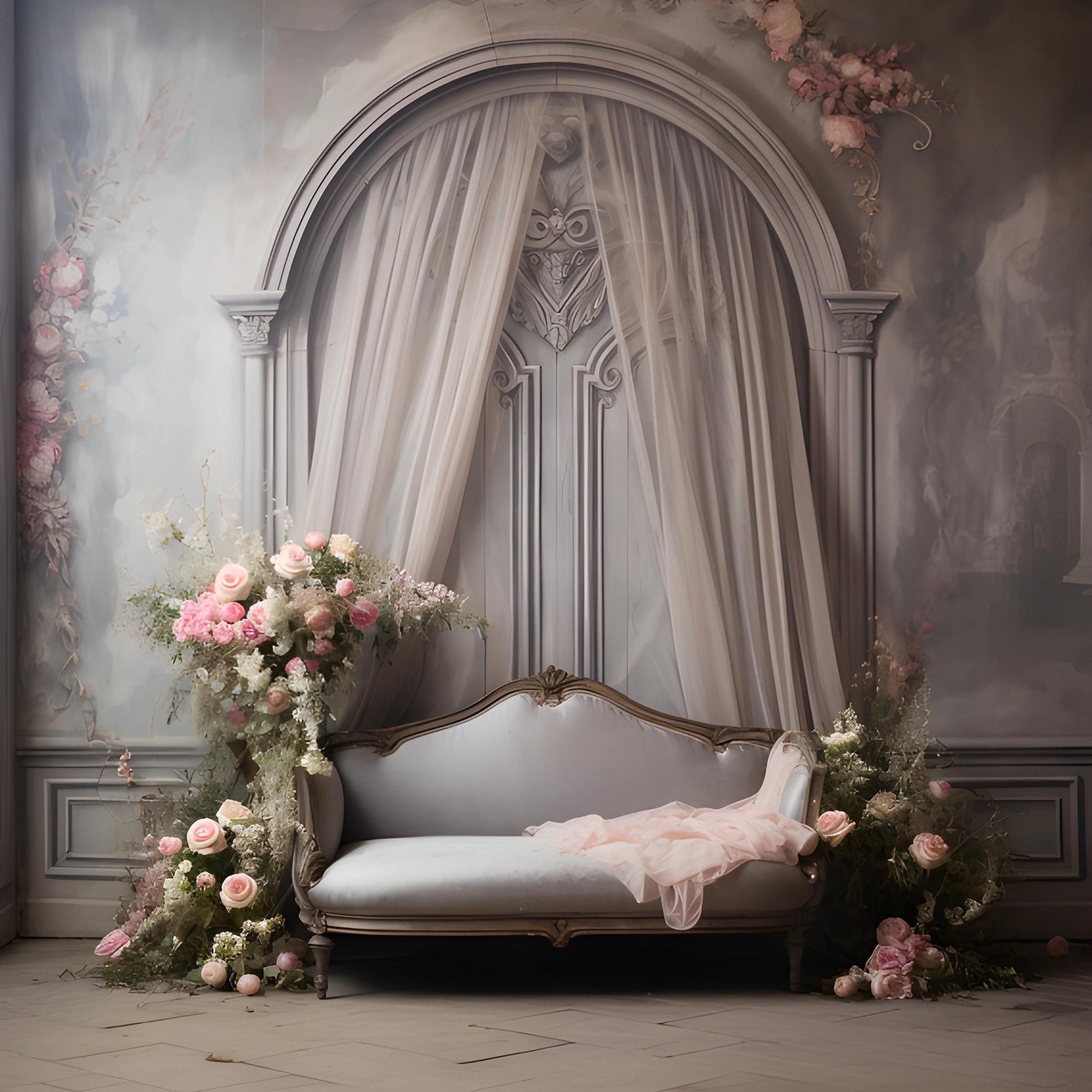 Exquisite Maternity and Newborn Soft, Floral, Pastel Digital Backdrops ...