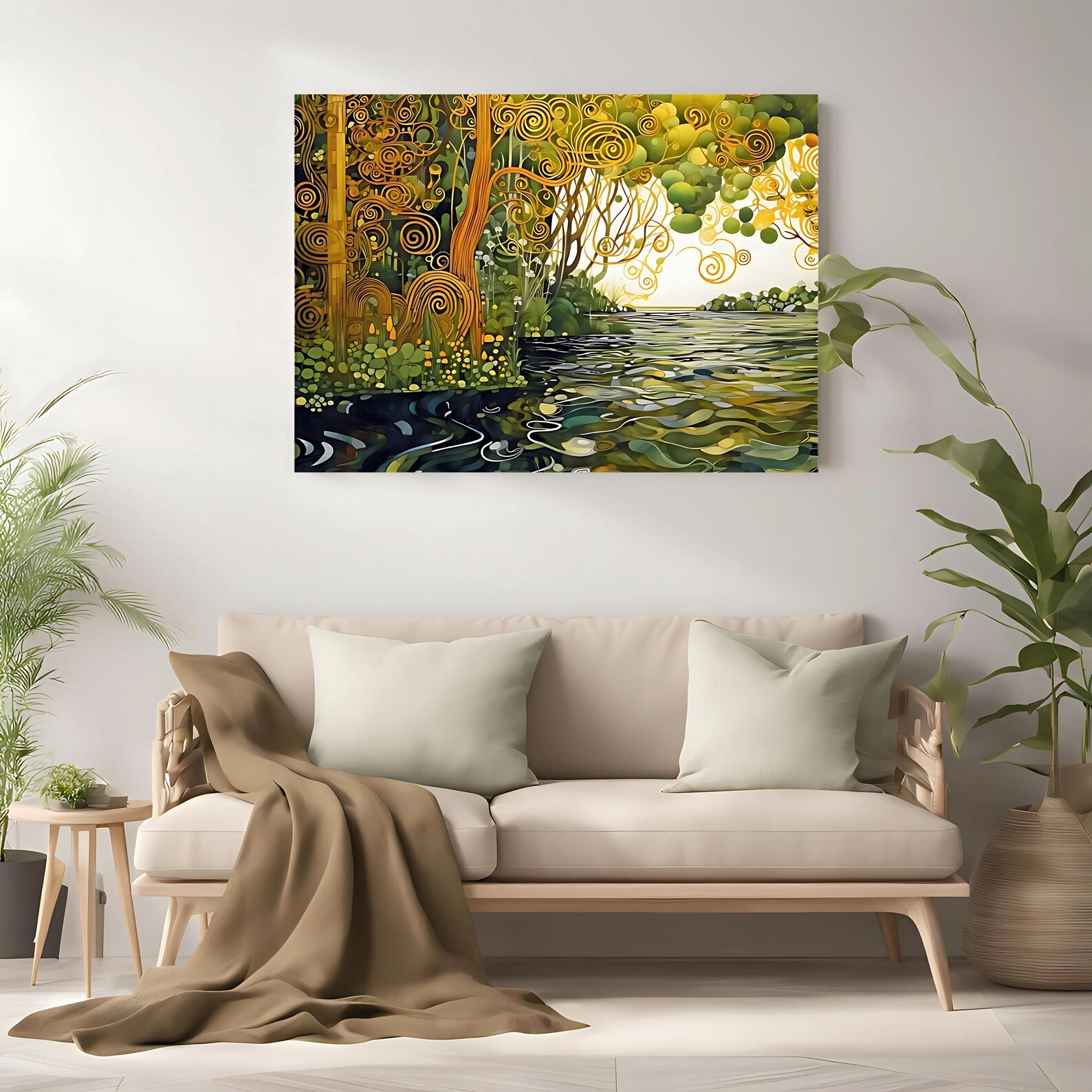 Vibrant Gustav Klimt Style Wall Art - Big Canvas Masterpiece for Home ...