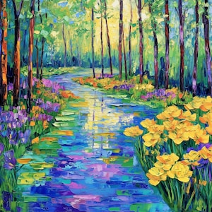 Monet Inspired Impasto Prints - Set of 5 20K Digital Downloads ...