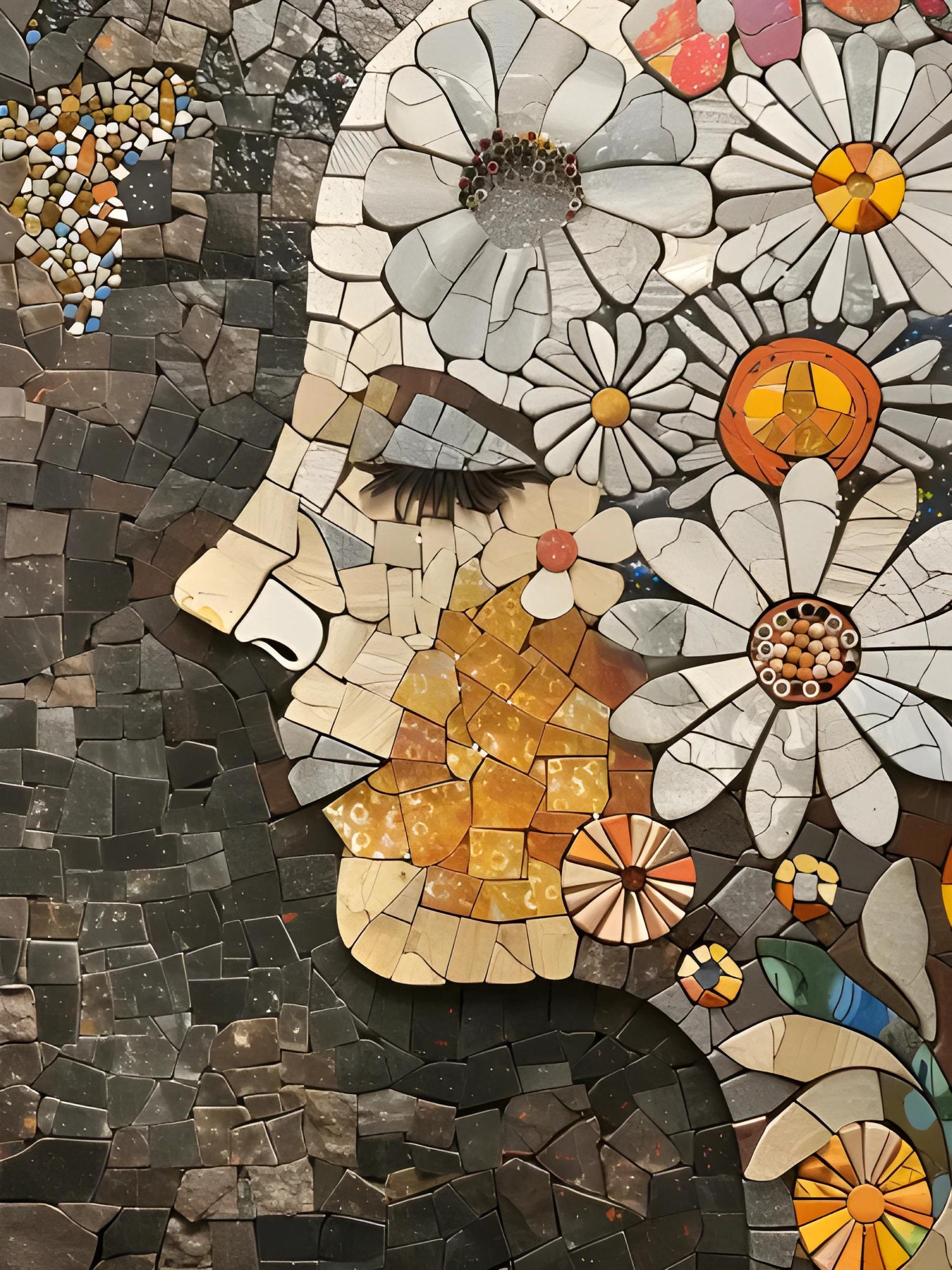 Beautiful Mosaic Portraits in 5K! Set of 5 Vertical Prints. Print on ...
