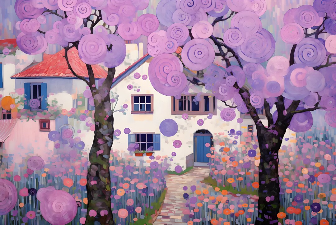 Incredible Gustav Klimt Inspired Landscapes in 5K Set of 5. Print on ...
