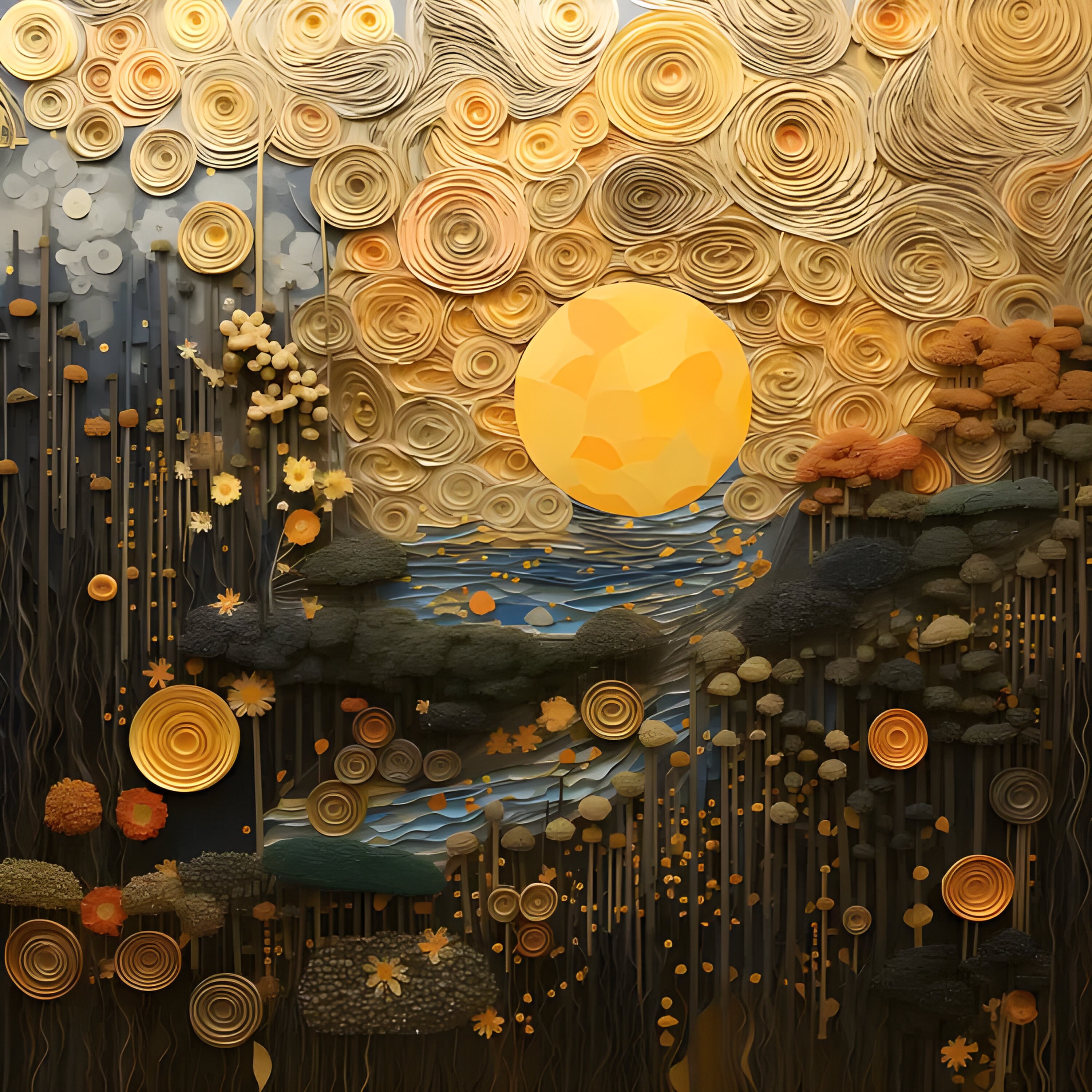 Incredible Gustav Klimt Inspired Landscapes in 5K Set of 5. Print on ...