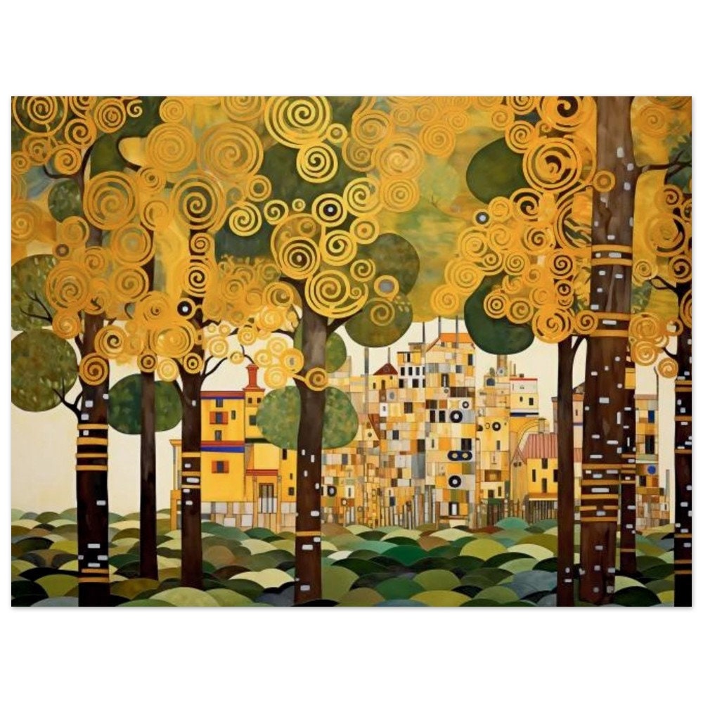 Gustav Klimt Style Landscape Poster Klimt Style Print - Etsy