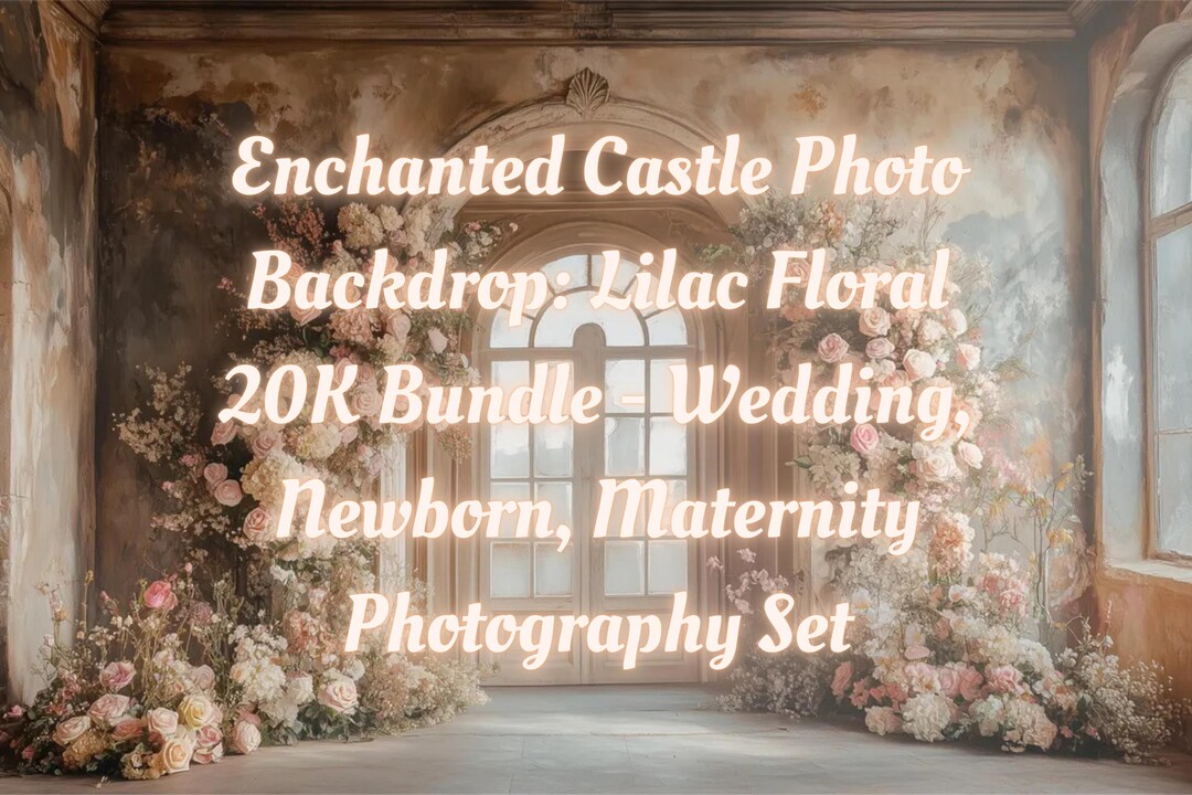 Pastel Floral Photo Backdrop Rustic Castle Wide Shot, 20K Wedding ...