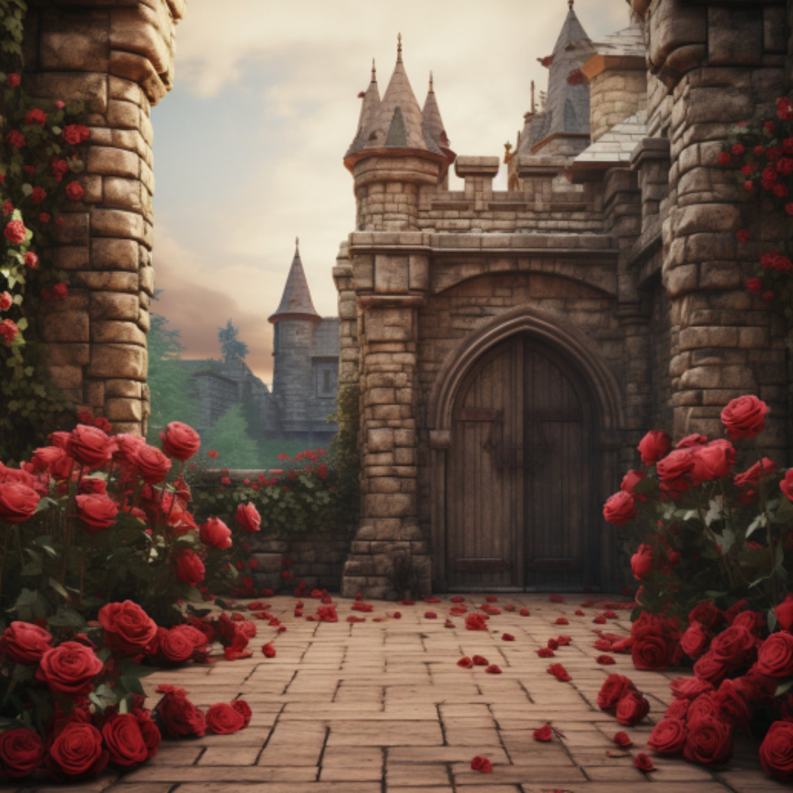 Rustic Red Rose Digital Backdrop in High Resolution. Set of 5 - Etsy