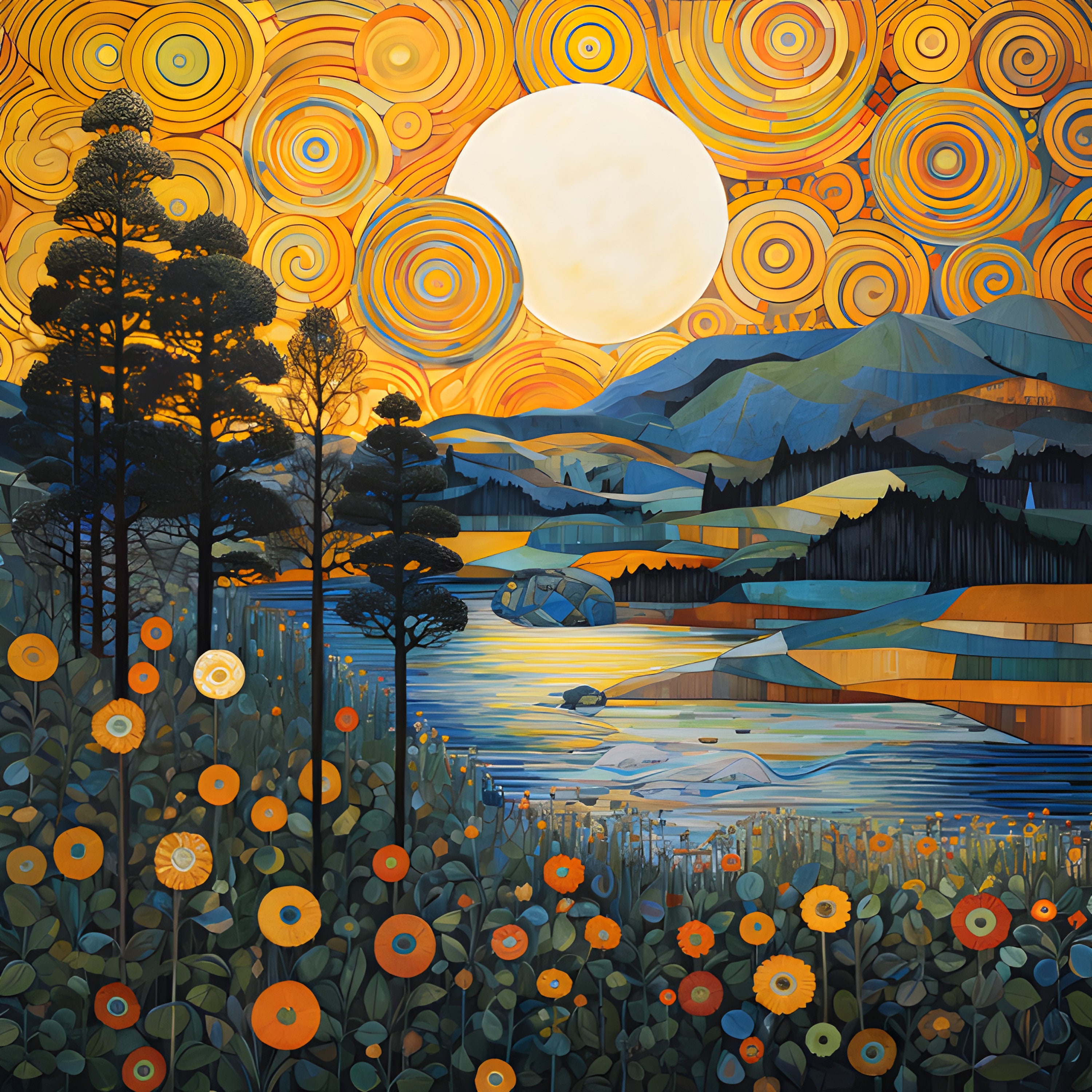 Incredible Gustav Klimt Inspired Landscapes in 5K! Set of 5. Print on ...