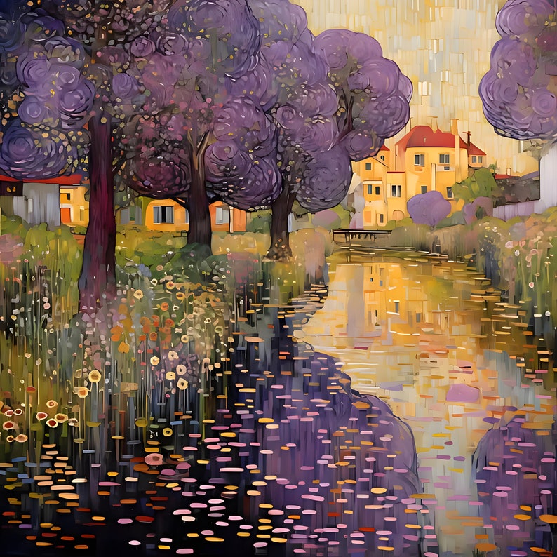Incredible Gustav Klimt Inspired Landscapes in 5K! Set of 5, Digital ...