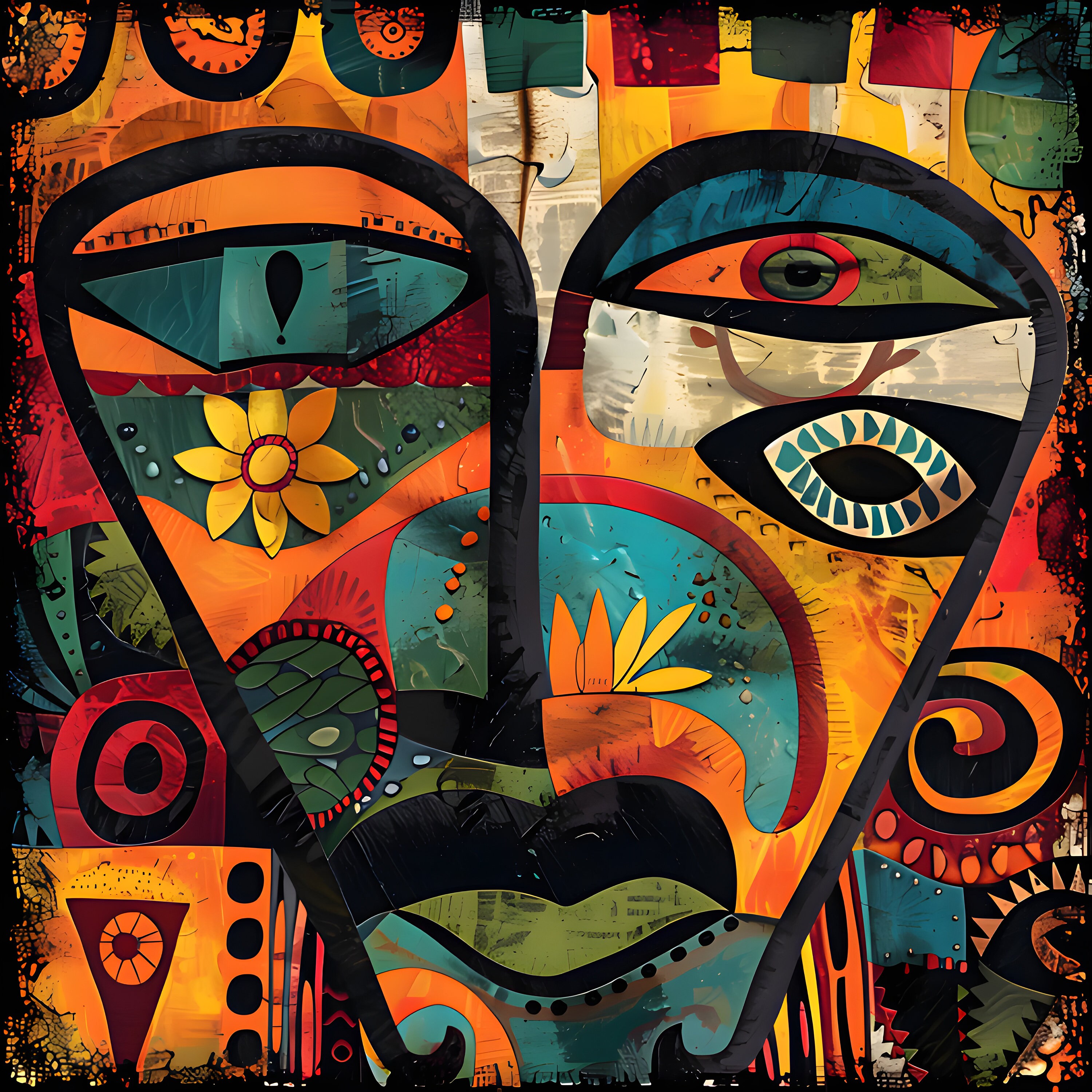 Set of 5 in 5K Primitive Inspiration: Abstract Digital Art With ...