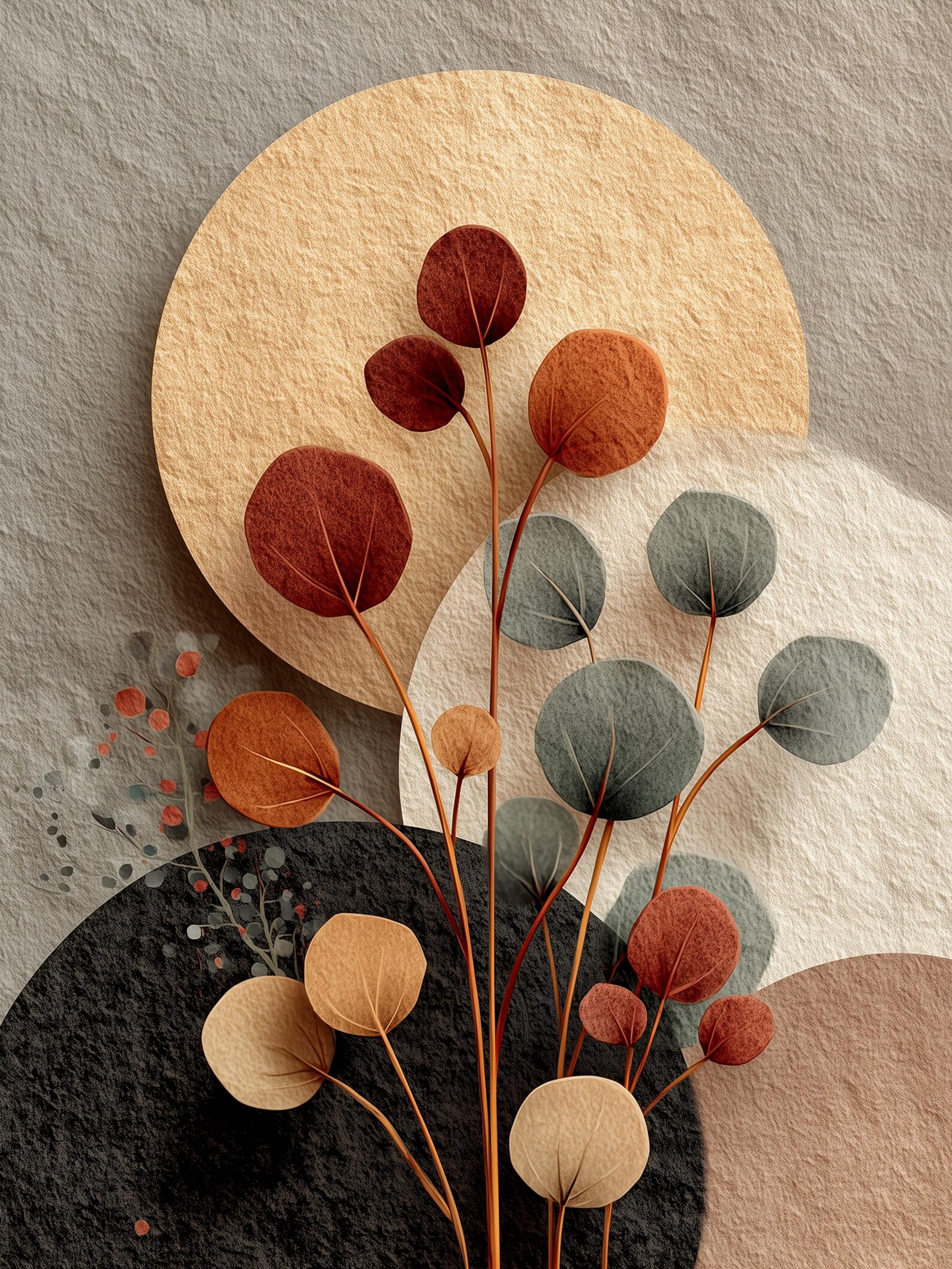 Chic Botanical Print Bundle - 5 Modern Nature Art Pieces, Instant ...