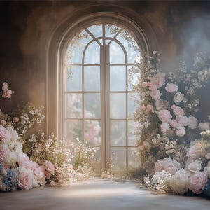 Pastel Floral Photo Backdrop Rustic Castle Wide Shot, 20K Wedding ...