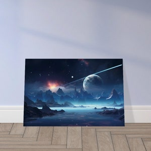 Museum-quality Print, Fantasy Moonscape, Stars and Planets, Celestial ...