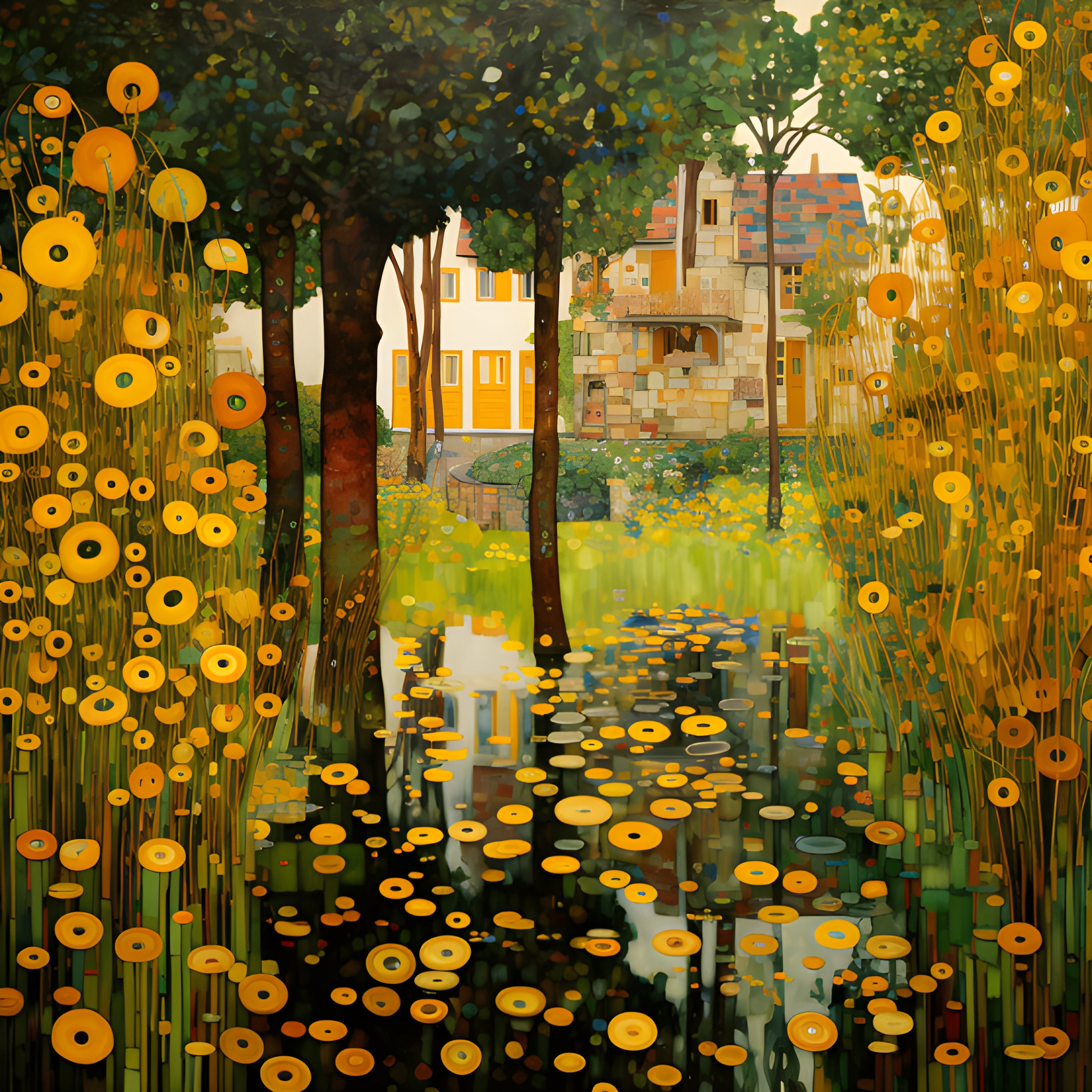 Incredible Gustav Klimt Inspired Landscapes in 5K Set of 5. Print on ...