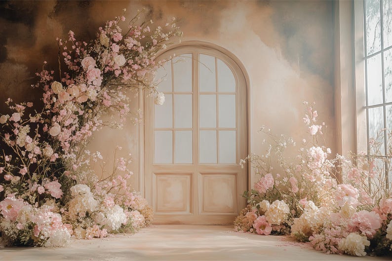 Pastel Floral Photo Backdrop Rustic Castle Wide Shot, 20K Wedding ...