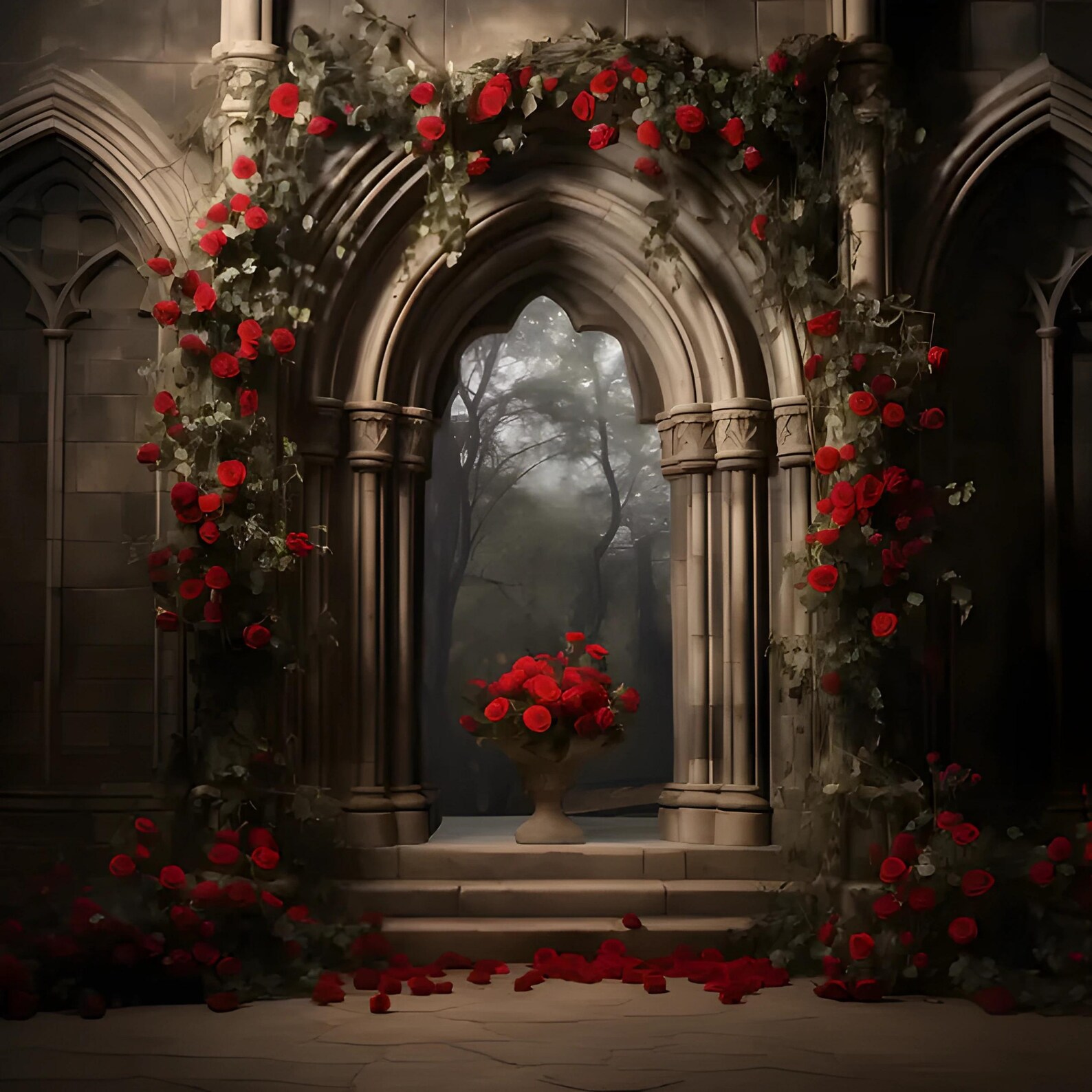 Rustic Red Rose Digital Backdrop in High Resolution. Set of 5 - Etsy