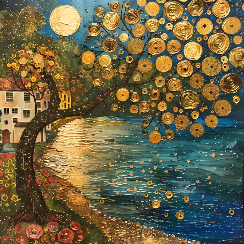 Remarkable Gustav Klimt Inspired Landscapes in 5K! Set of 5. Print on ...