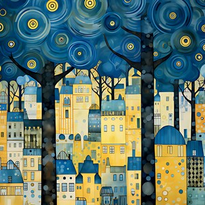 Incredible Gustav Klimt Inspired Landscapes in 5K! Set of 5. Print on ...