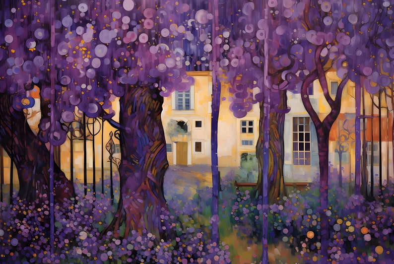 Incredible Gustav Klimt Inspired Landscapes in 5K Set of 5. Print on ...