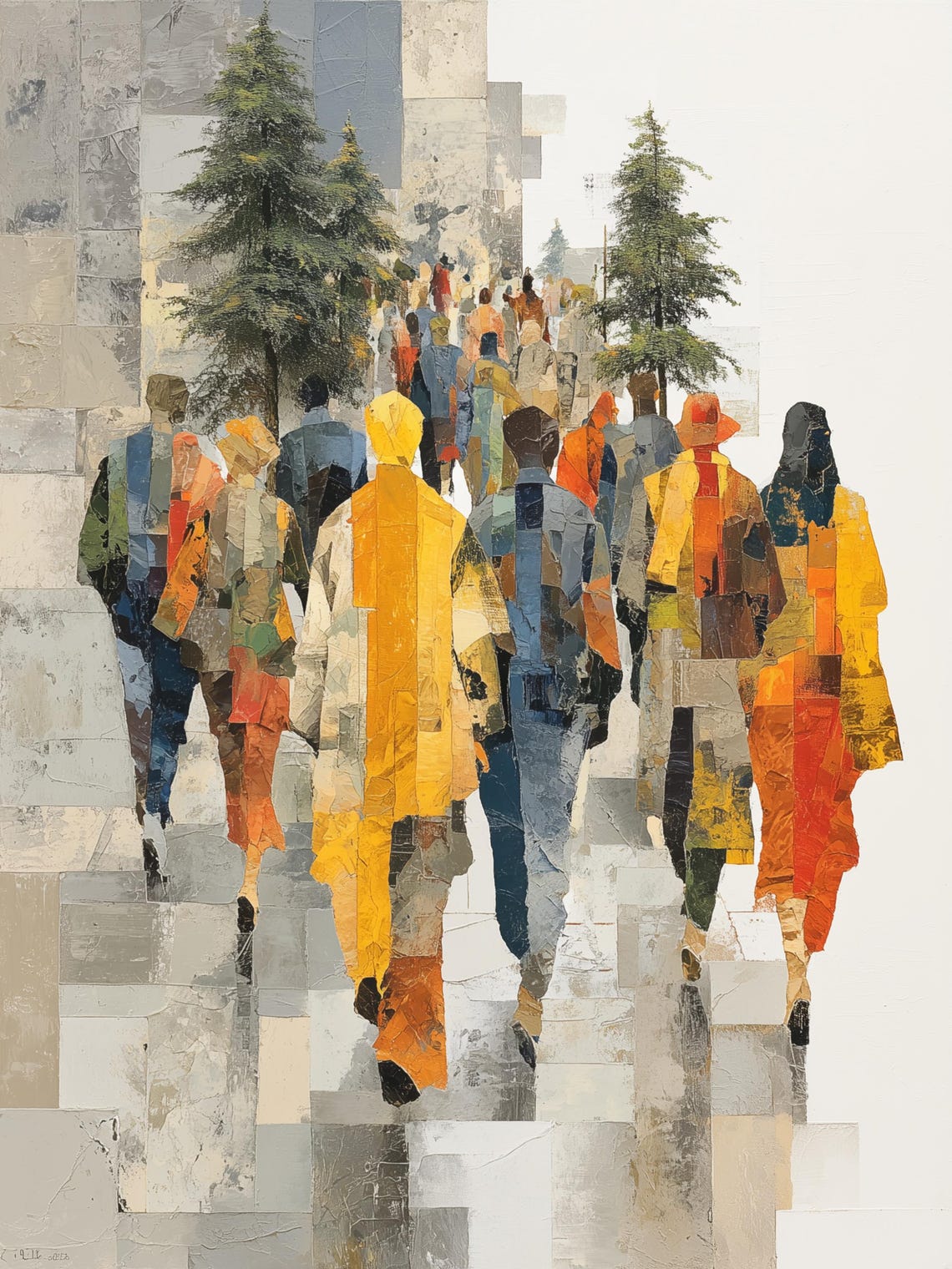 Abstract Figure Art Set of 5 | Contemporary People Prints | Textured ...