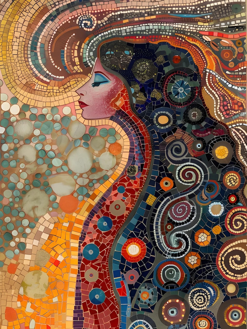 Beautiful Mosaic Portraits in 5K! Set of 5 Vertical Prints. Print on ...