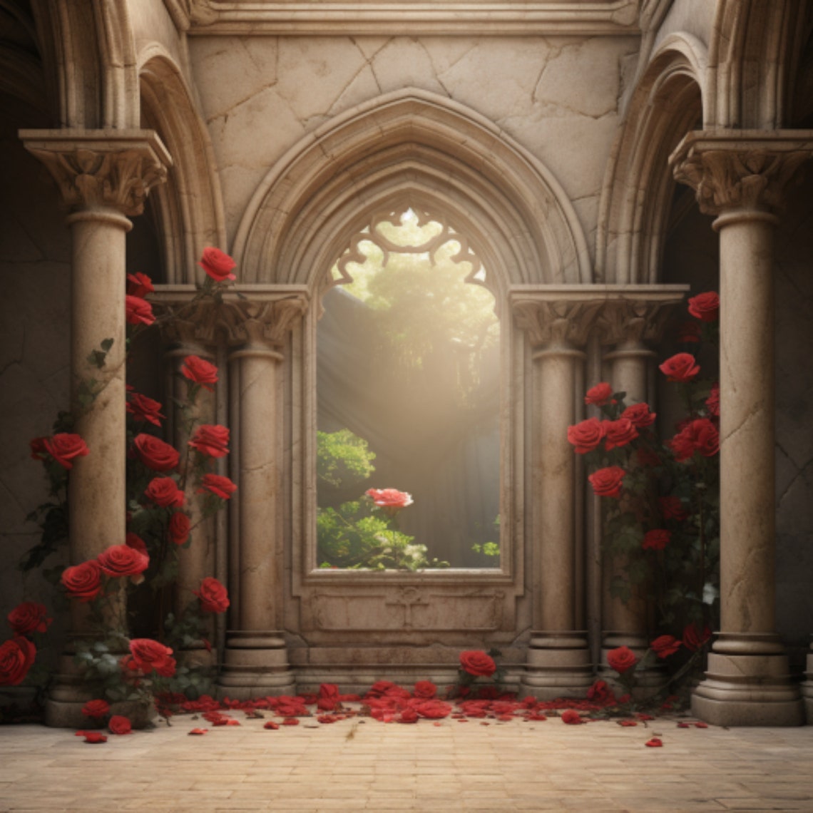 Rustic Red Rose Digital Backdrop in High Resolution. Set of 5 - Etsy