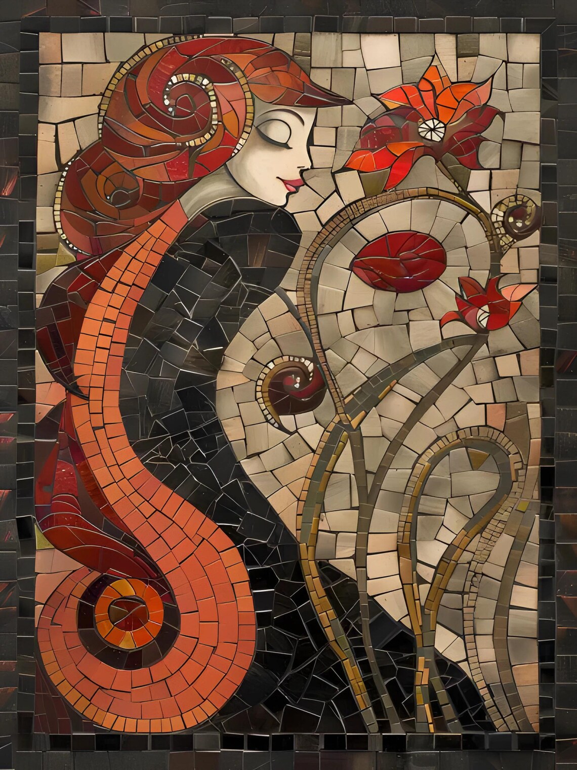 Instant Download: 5 Vertical Mosaic Portraits for Home Decor in 5K ...