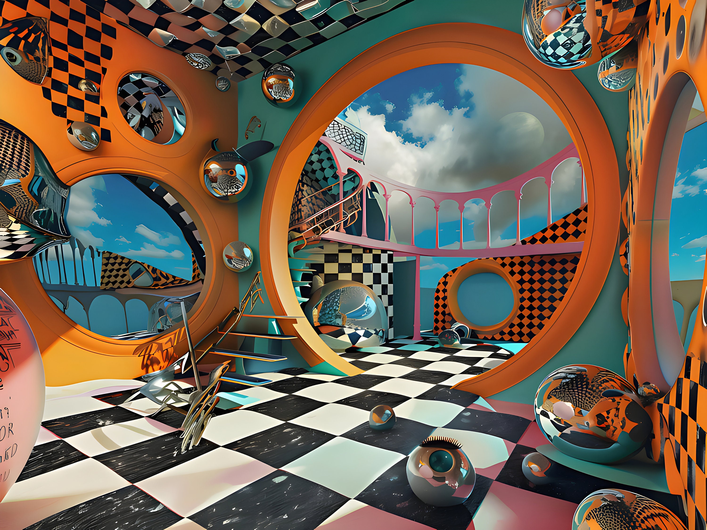 Set of 5 in 5K Surreal Digital Art Scenes With Unconventional Items and ...