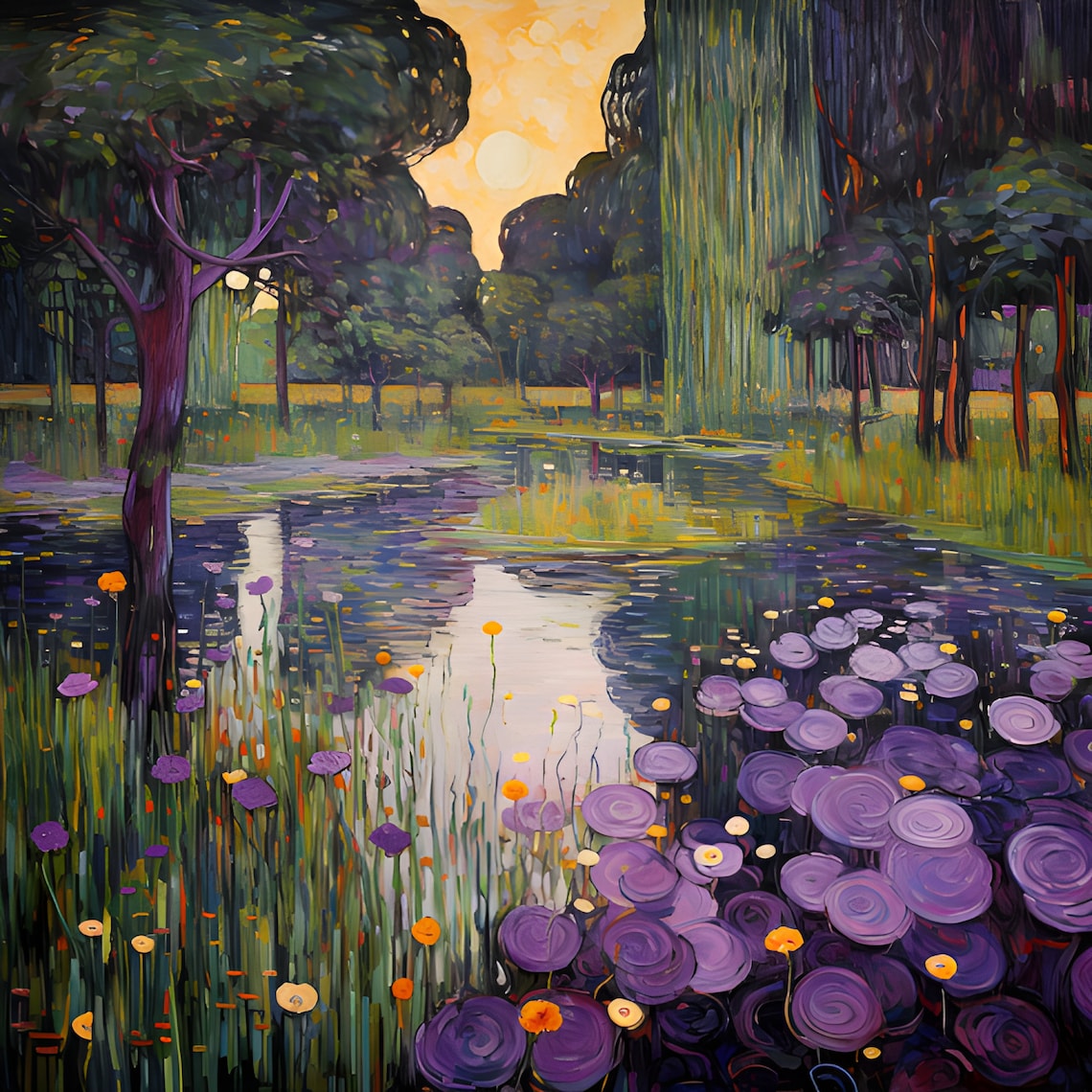 Incredible Gustav Klimt Inspired Landscapes in 5K Set of 5, Digital ...