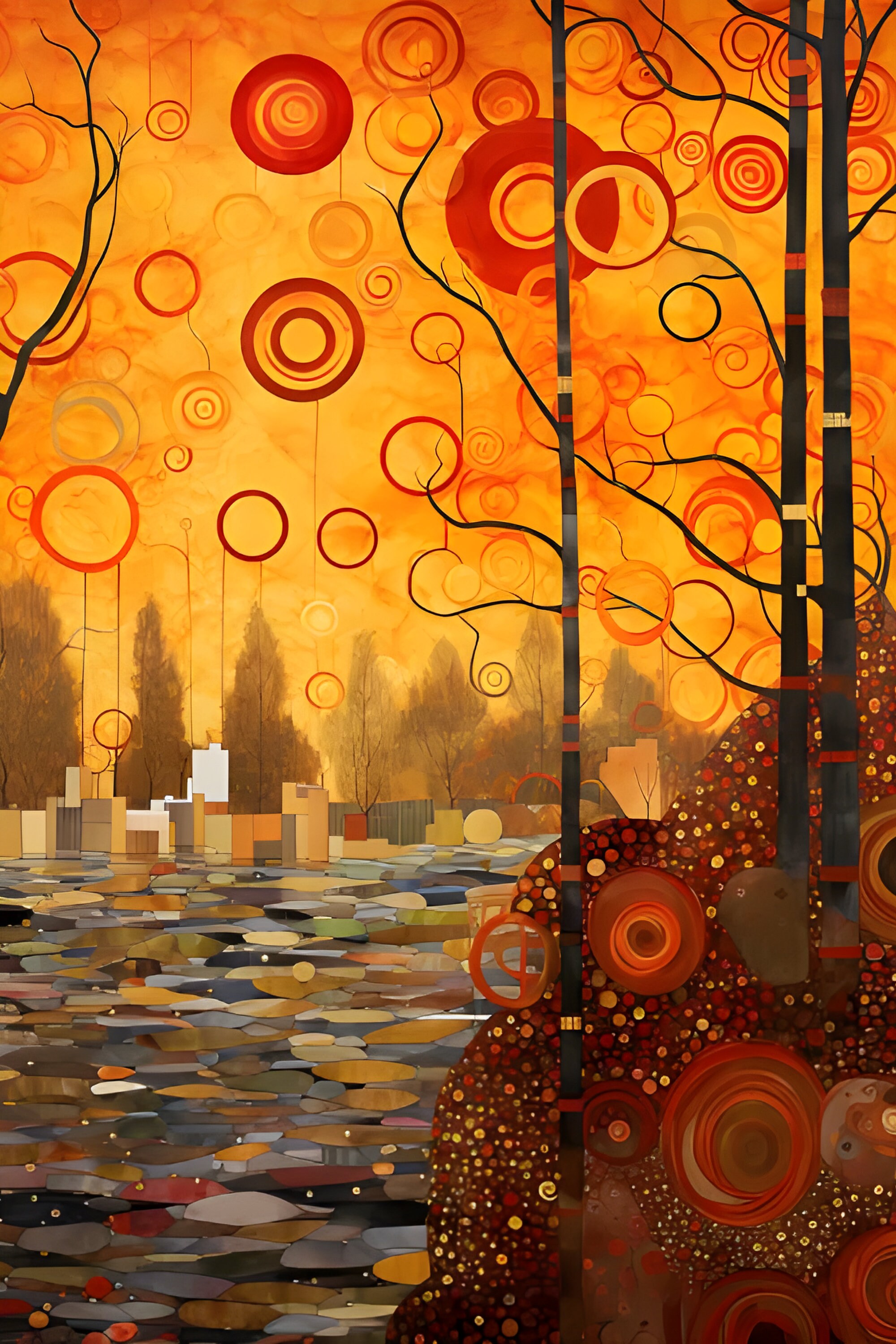 Incredible Gustav Klimt Inspired Landscapes in 5K Set of 5. Print on ...