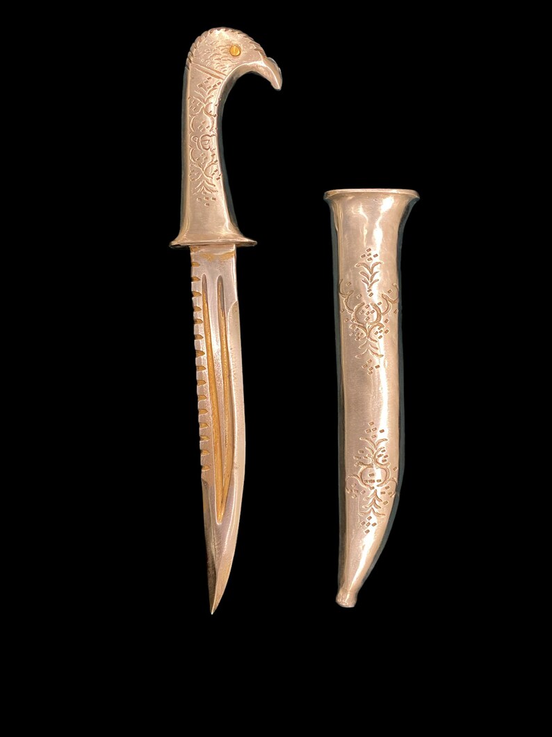 Handmade Punjabi Wedding Kirpan Vintage Look Replica Sword 12 Stainless Steel Cover