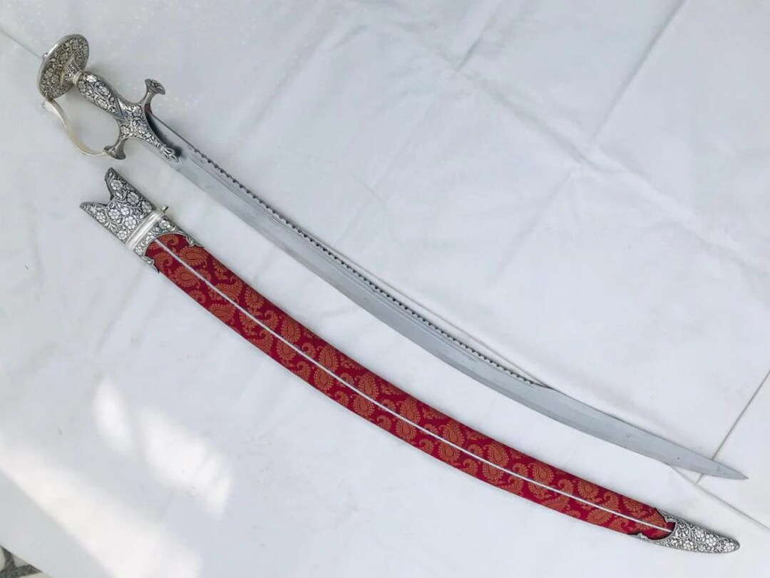 Shahi Indian Wedding Talwar Silver Inlay Customized Name on Blade ...