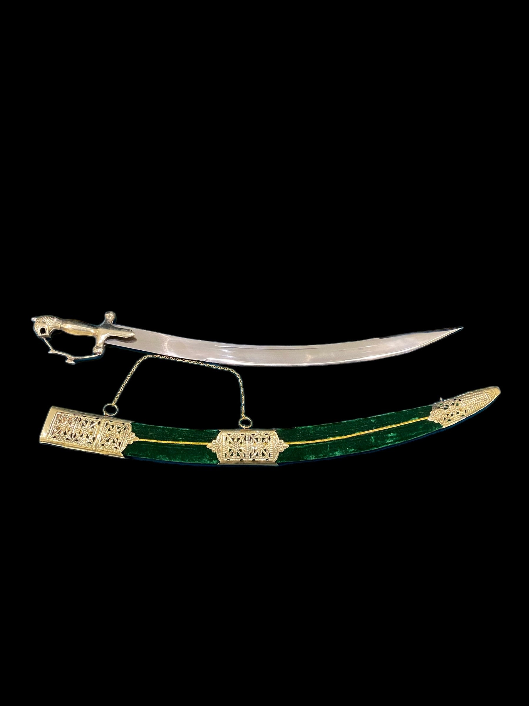 Indian Wedding Ceremonial Talwar With Green Cover Customized Name on ...