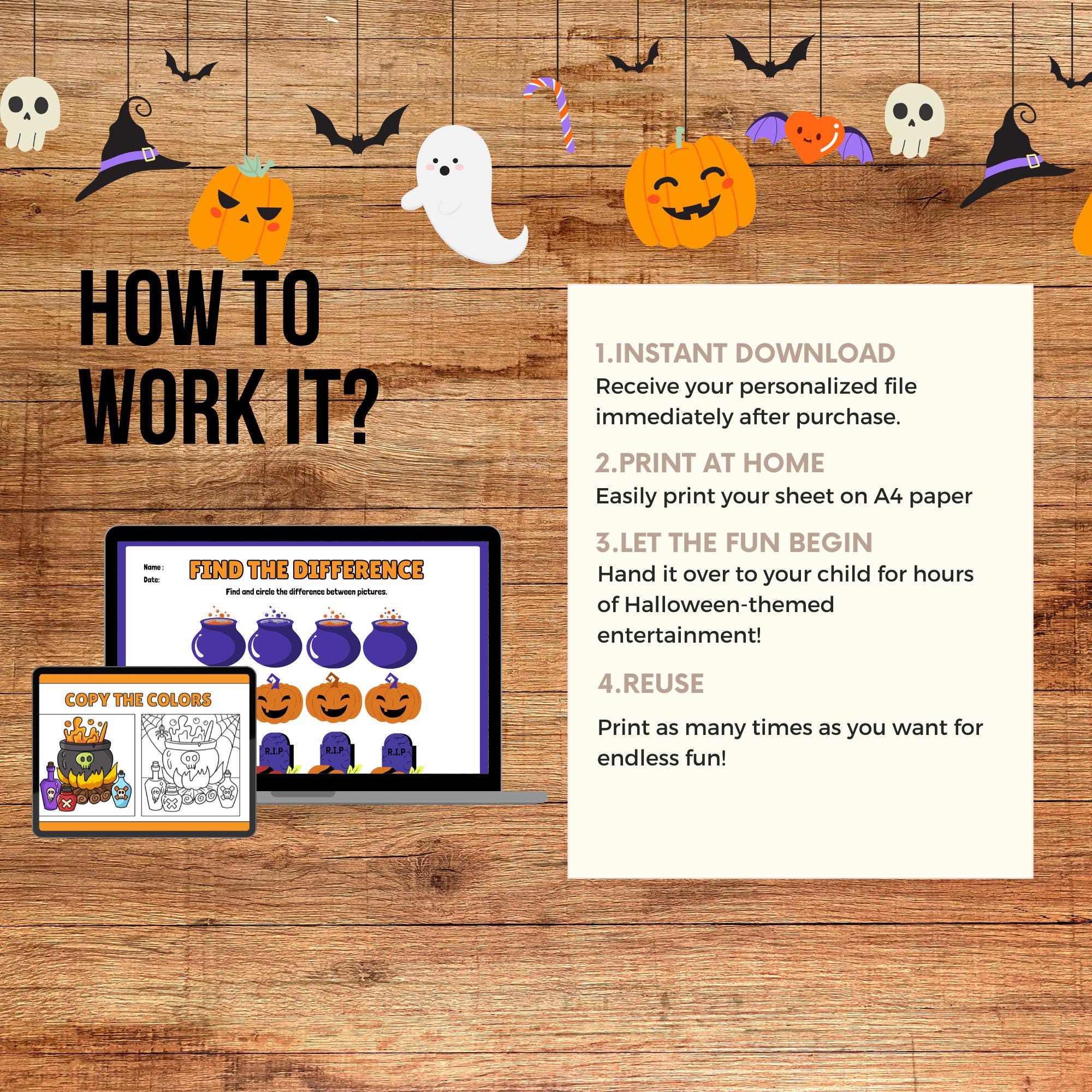 Halloween Activities for Kids ,cute Spooky Theme,printable Pdf,instant ...