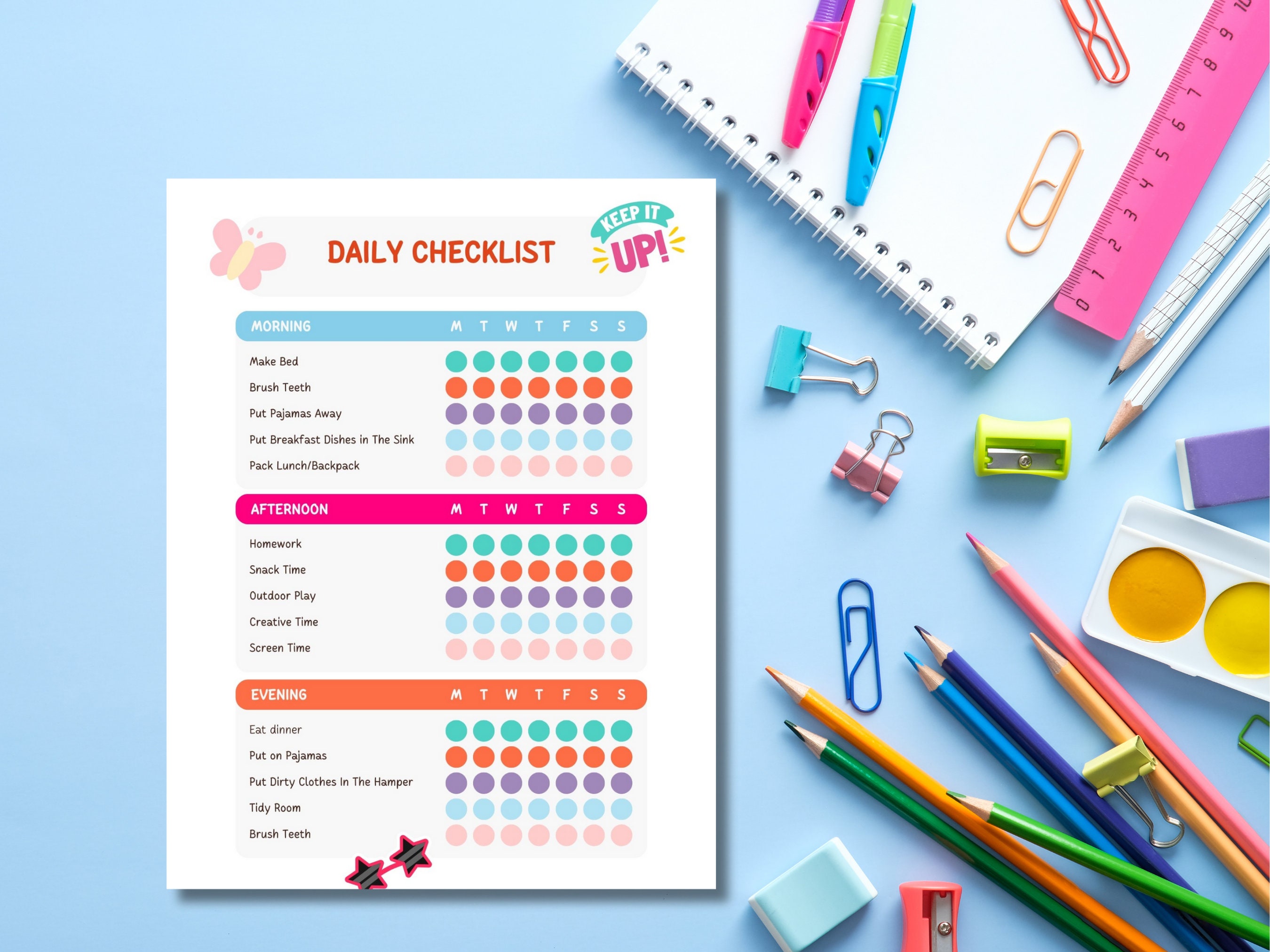 Customizable Kids Visual Checklist 8.5x11 PDF Instant Download Daily ...