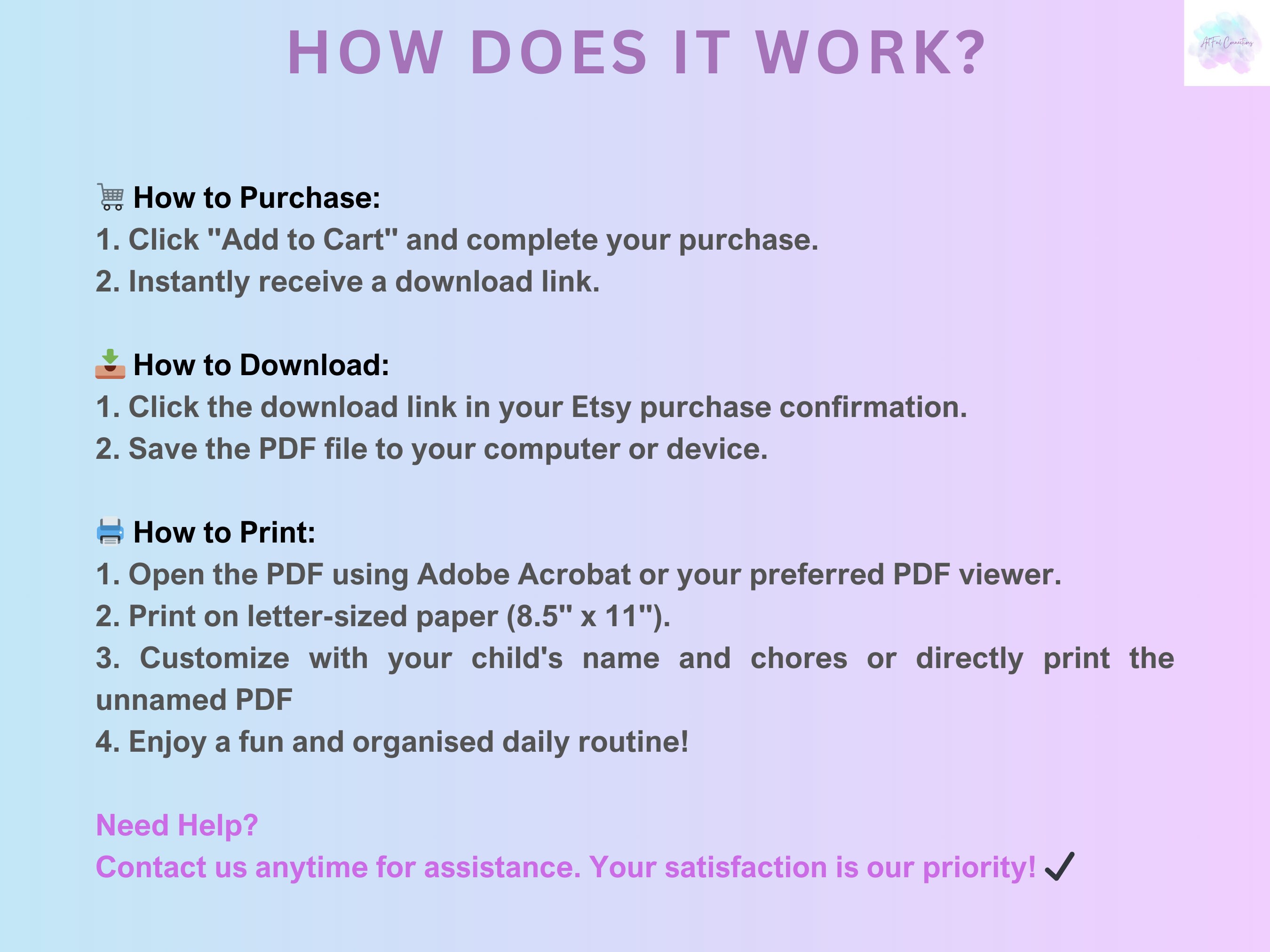 Customizable Kids Visual Checklist 8.5x11 PDF Instant Download Daily ...