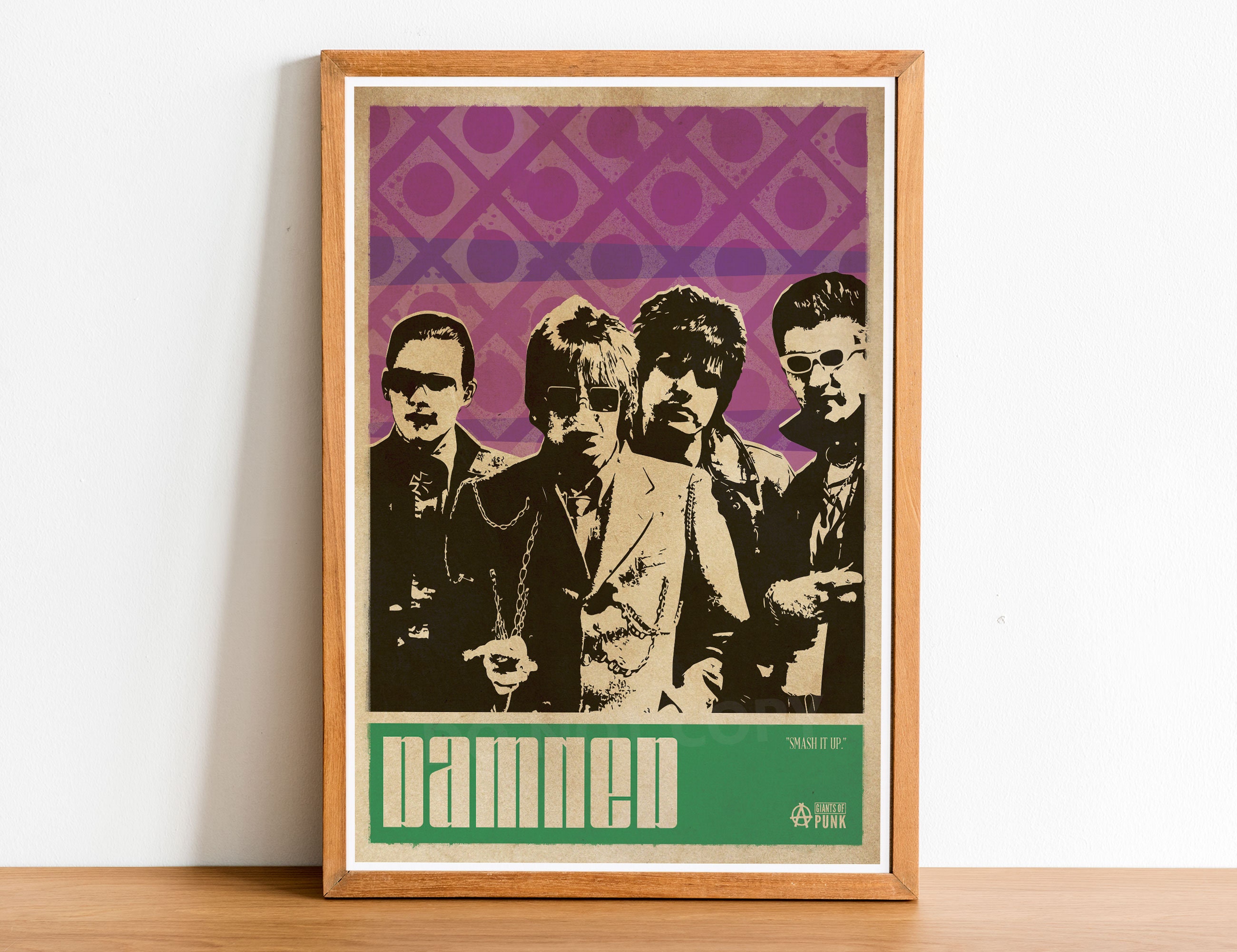 The Damned Punk Music Print Punk Poster Punk Wall Art Hip - Etsy