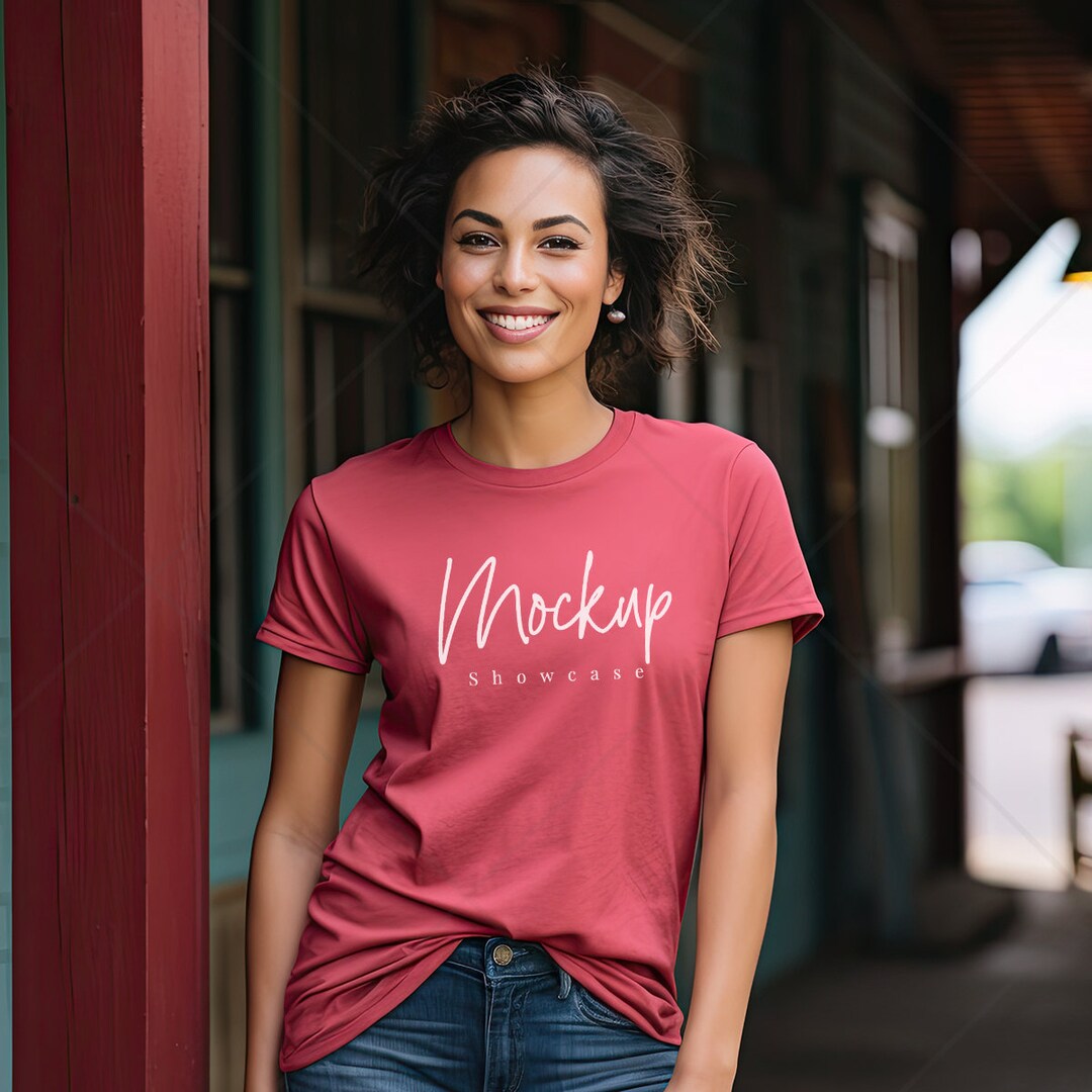 Bella Canvas Raspberry T-shirt Mockup | Mockup Tee | 3001 | Mockup ...