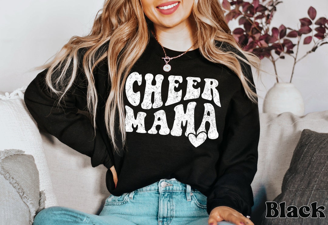 Retro Cheer Mama Sweatshirt Cheer Mom Crewneck, Cute Cheer Mama Sweater ...