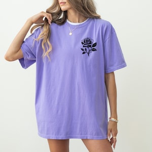 Retro Rose Shirt Minimal Rose Tee Rose Flower Shirt, Rose Tshirt, Gift ...